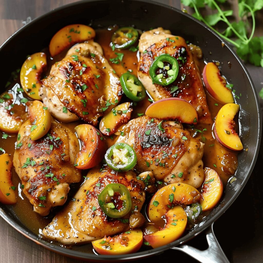 Peach Glazed Chicken Recipe with Jalapeño Kick - Online Food Blog