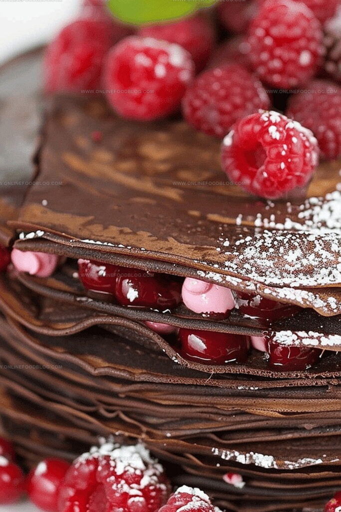 The Dreamiest Chocolate Raspberry Crepe Cake Recipe Ever Made - Online ...